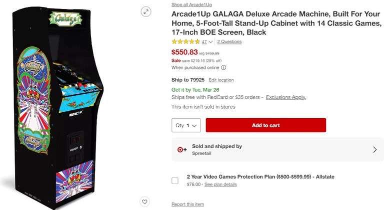 Arcade1Up GALAGA Deluxe Arcade Machine, Employee Tested | HEAVY - Rio ...