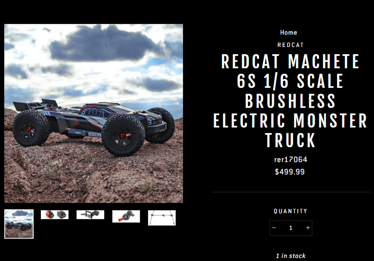 Redcat Machete 6S Electric Monster Truck, No Batteries, Visually Good ...