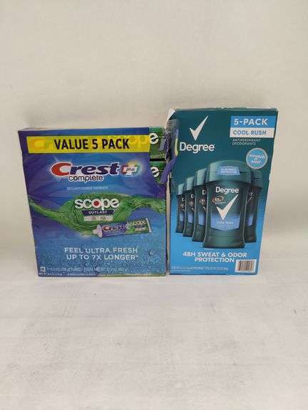 Crest Toothpaste & Degree Antiperspirant Set, Like New/Open Box - Rio ...