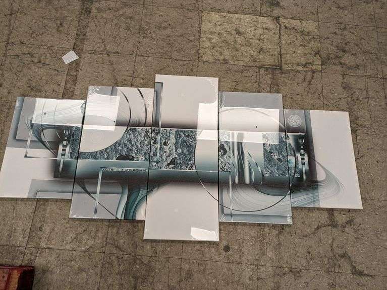 YJ Art Framed Turquoise Abstract Wall Art, New/Sealed - Rio Grande Trade