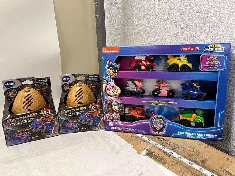 Paw Patrol Pup Squad & Liberty Vehicle Gift Pack & Vtech T-Rex Racer ...