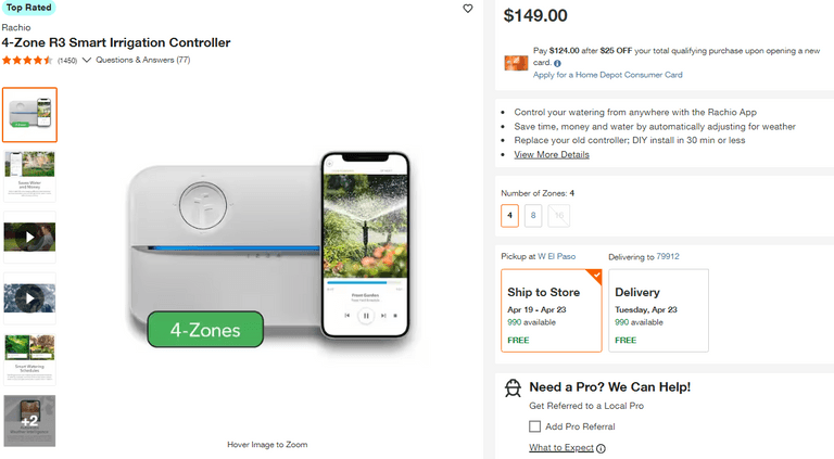 Rachio 4-Zone R3 Smart Irrigation Controller , New/Sealed - Rio Grande ...