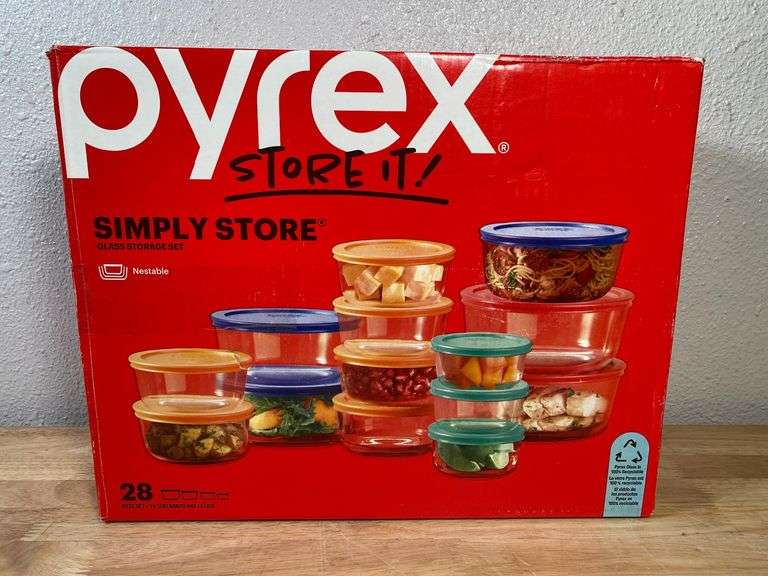 Pyrex Simply Store 28-Piece Glass Food Storage Set , Like New/Open Box ...