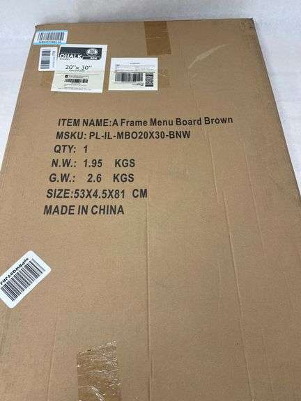 A Frame Menu Board , New/Sealed - Rio Grande Trade