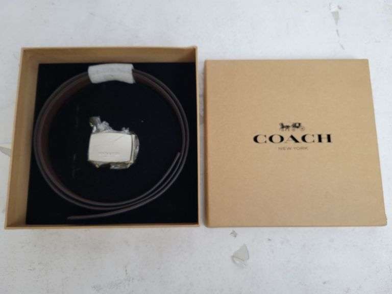 COACH F65185 MOD PLAQUE HARNESS CUT-TO-SIZE REVERSIBLE LEATHER BELT ...