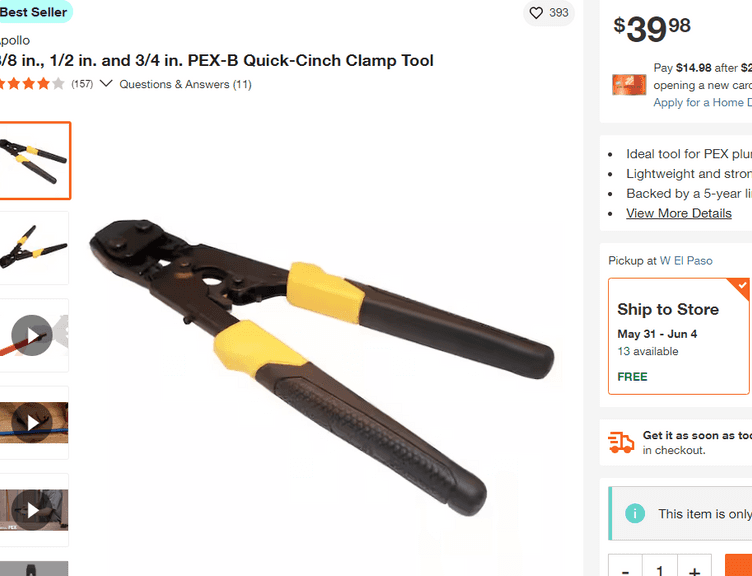 PEX-B Quick-Cinch Clamp Tool Set , Like New/Open Box - Rio Grande Trade