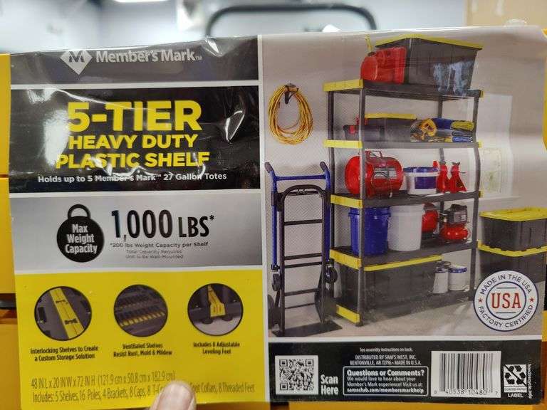 Members Mark Plastic Shelf Rack , Like New/Open Box - Rio Grande Trade