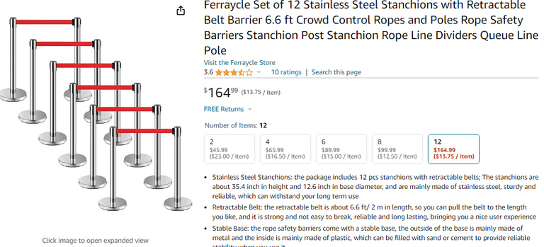 Ferraycle Stanchions Stainless Steel/Black Set , Visually Good ...