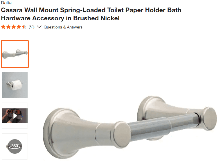 Delta Casara Wall Mount Spring-Loaded Toilet Paper Holder , Like New ...