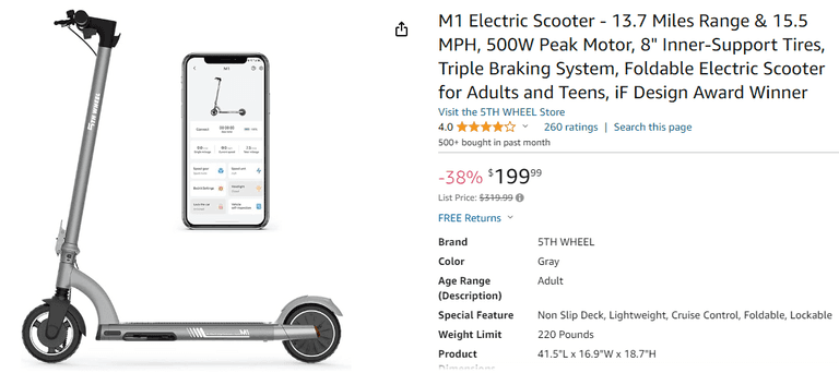 5th Wheel M1 Electric Scooter , Employee Tested - Rio Grande Trade