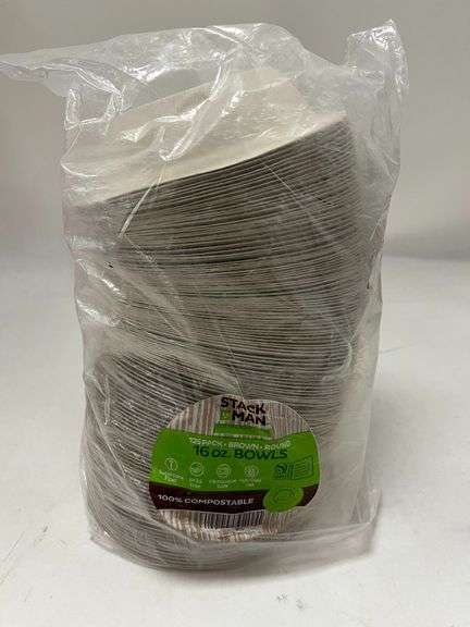 Stack Man Compostable Bowls, 16oz , Visually Good Condition - Rio ...