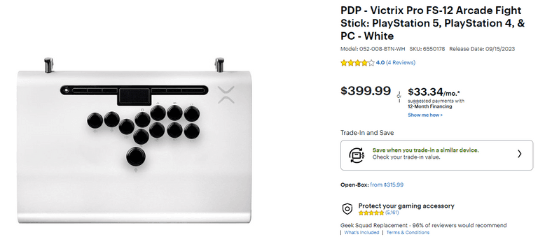 PDP Victrix Pro FS-12 Arcade Fight Stick, Torn Ribbon Cable , Contains ...