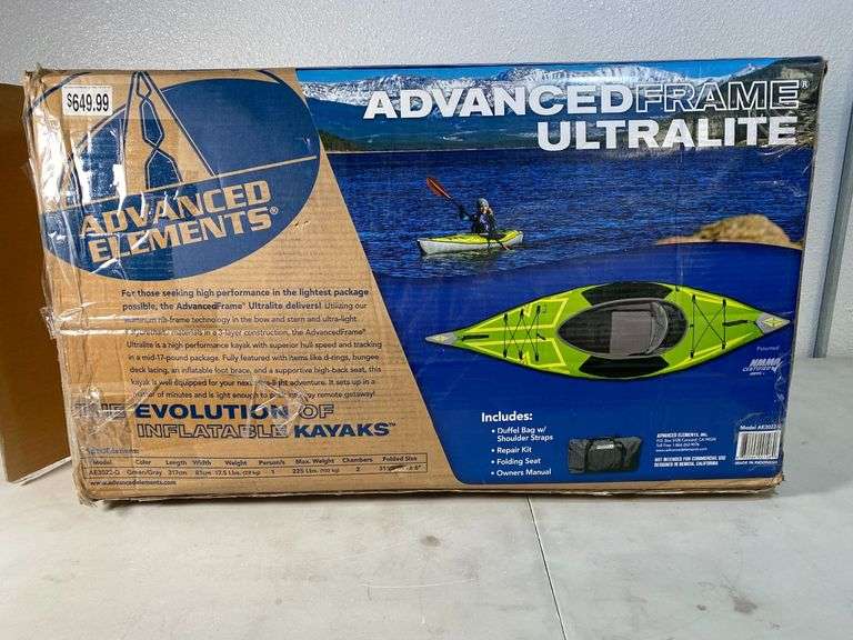 Advanced Elements AdvancedFrame Ultralite Inflatable Kayak , Like New ...