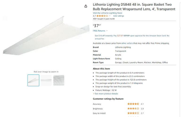 Lithonia Lighting Bulb Replacement Wraparound , Like New/Open Box - Rio ...