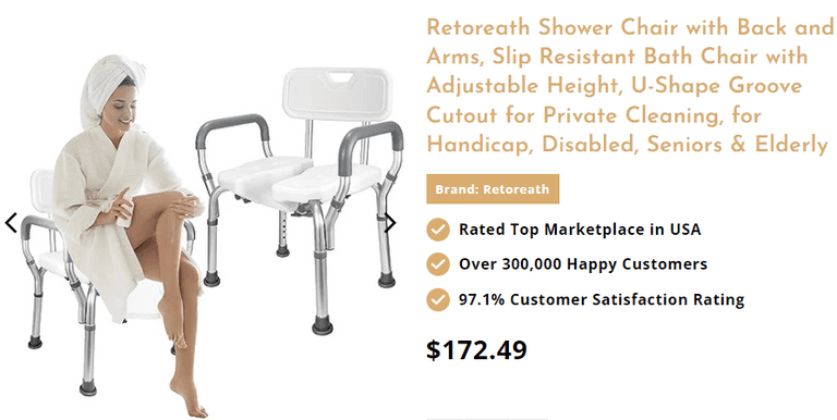 Retoreath 3D U-Shape Shower Chair - Rio Grande Trade