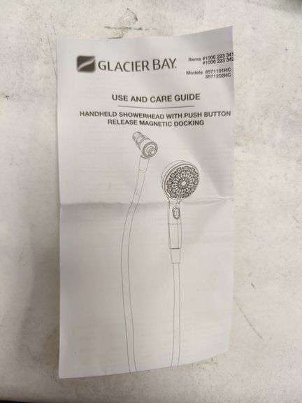 Glacier Bay Handle Showerhead w/ Push Button Release Magnetic Docking ...