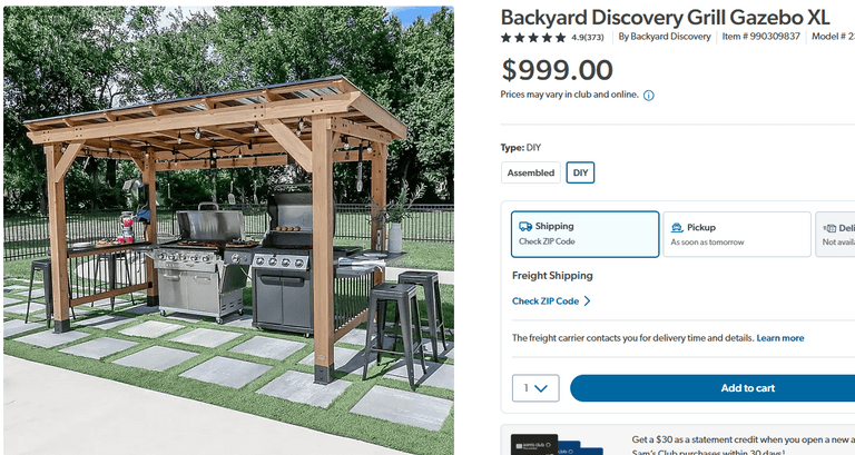 Backyard Discovery Grill Gazebo XL , New/Sealed - Rio Grande Trade