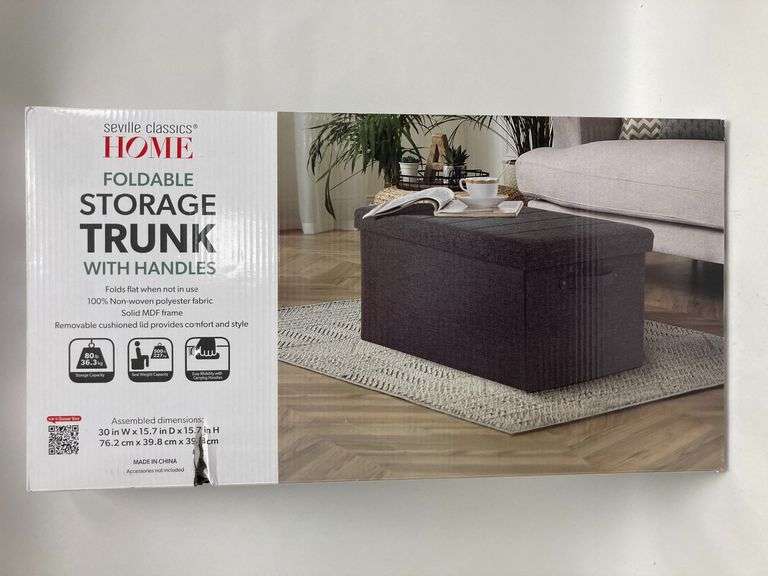 Seville Classics Home Foldable Storage Trunk W/ Handles , New/Sealed ...