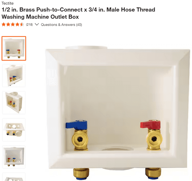 Tectite Male Hose Thread Washing Machine Outlet Box , Visually Good ...