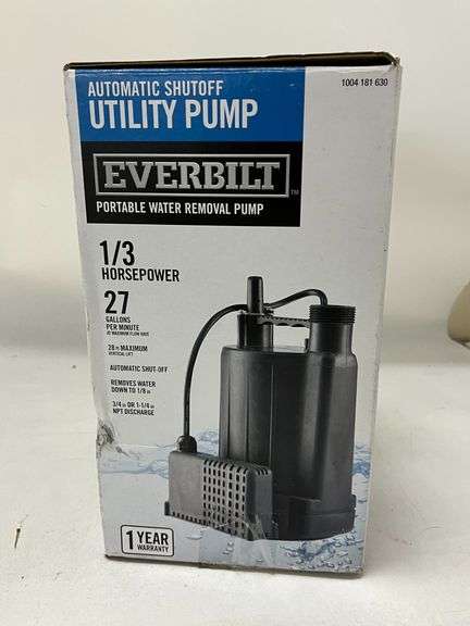 Everbilt Automatic Shutoff Utility Pump , Visually Good Condition - Rio ...