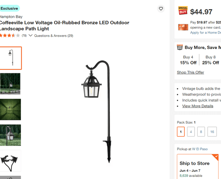 LED Outdoor Landscape Path Light , Untested/Uninspected - Rio Grande Trade