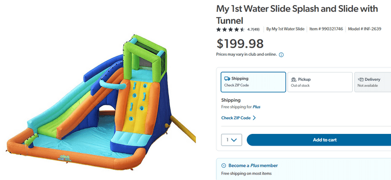 My 1st Water Slide Splash and Slide, No Pump , Untested/Uninspected ...