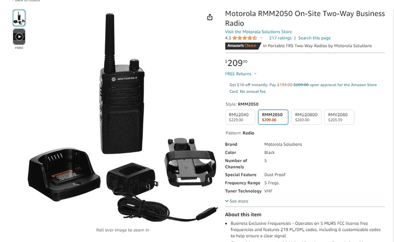 Motorola On-Site Two-Way Business Radio , Like New/Open Box - Rio Grande Trade