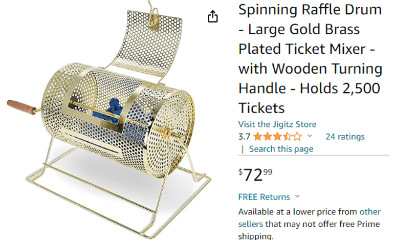 Jigitz Spinning Raffle Drum , Visually Good Condition - Rio Grande Trade