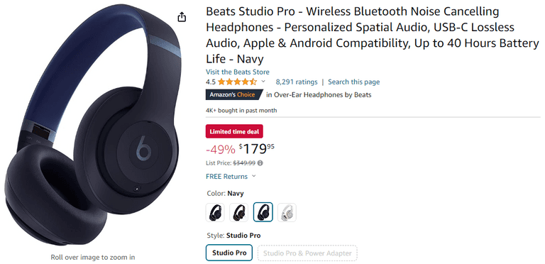 Beats Studio Pro Wireless Noise Cancelling Headphones , Employee Tested ...