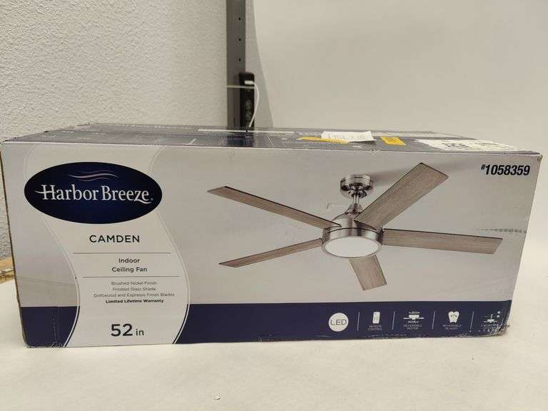 Harbor Breeze CAMDEN Indoor Ceiling Fan, 52in , Visually Good Condition ...