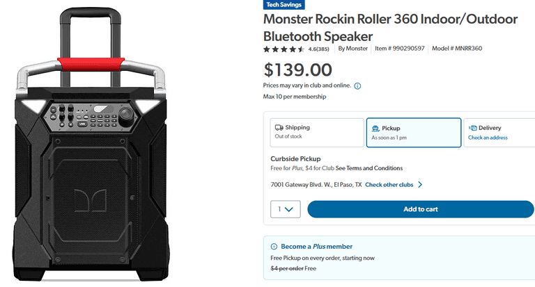 Monster Rockin Roller 360 Bluetooth Speaker , Employee Tested - Rio ...