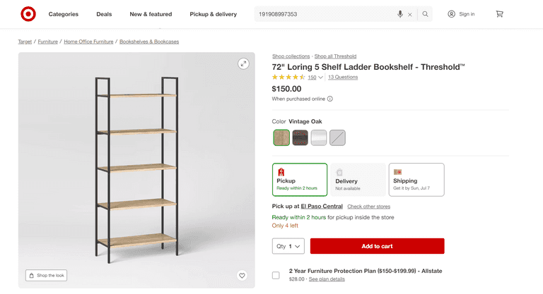 Threshold 72" Loring 5 Shelf Ladder Bookshelf , Like New/Open Box - Rio ...