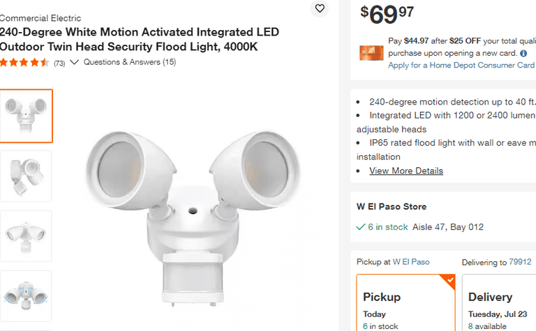 Commercial Electric Motion Activated Integrated LED Outdoor Twin Head ...