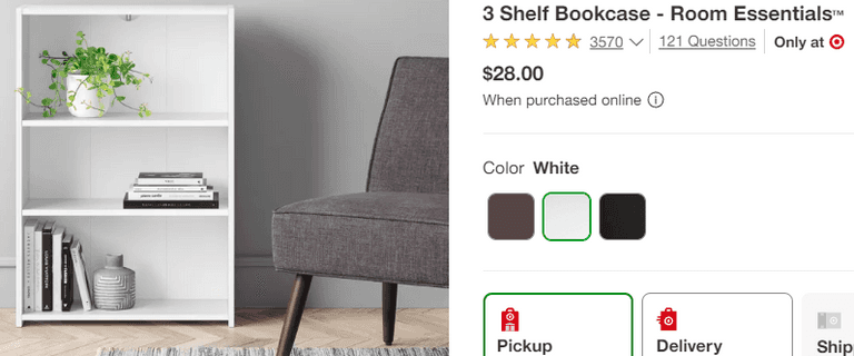 Room Essentials 3 Shelf Bookcase , Visually Good Condition - Rio Grande ...