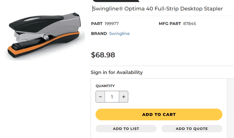 Swingline Optima 40 Full-Strip Desktop Stapler , Like New/Open Box ...