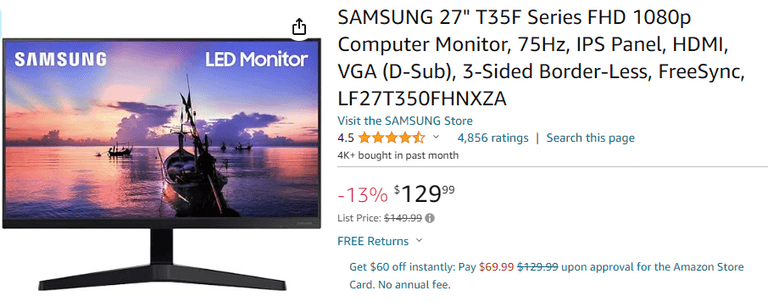 Samsung 27" Borderless LED Monitor , Employee Tested - Rio Grande Trade