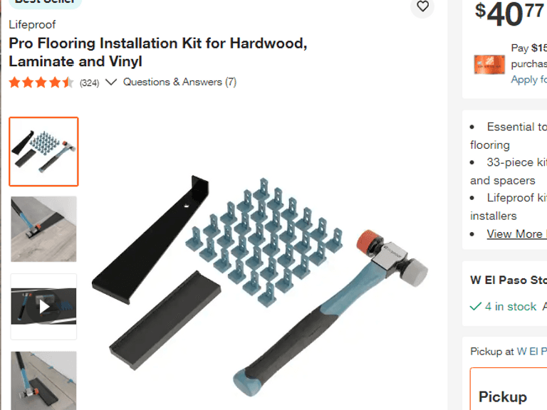 Lifeproof Pro Flooring Installation Kit , Visually Good Condition - Rio ...