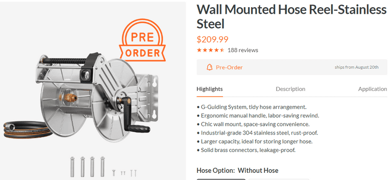 Giraffe Tool Wall Mounted Hose Reel , Like New - Rio Grande Trade