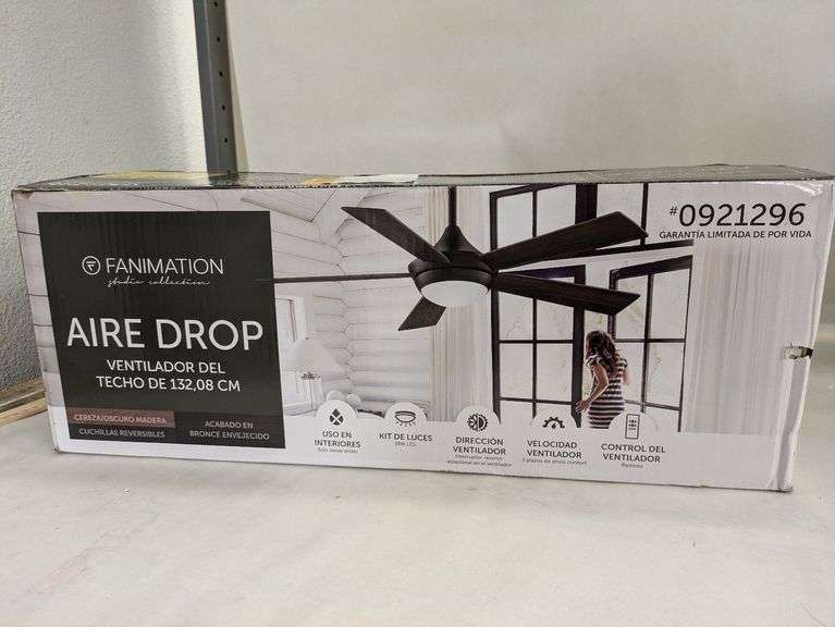 Fanimation Aire Drop Ceiling Fan, Open Box - Rio Grande Trade
