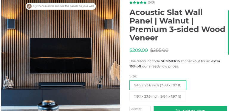 Acoustic Slat Wall Panel, Open Box - Rio Grande Trade