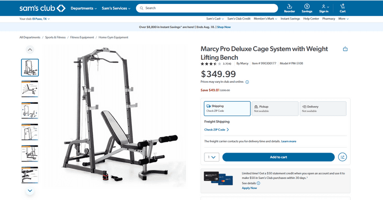 Marcy Pro Deluxe Cage System with Weight Lifting Bench , Like New - Rio ...