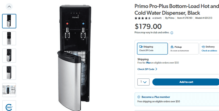 Primo Pro-Plus Bottom-Load Hot and Cold Water Dispenser, Like New - Rio ...