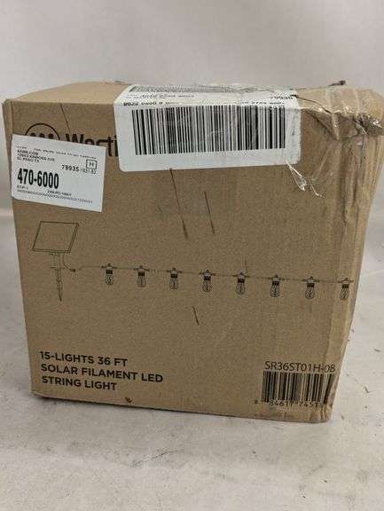 Westinghouse 15-Lights 36' Solar Filament LED String Light , Open Box ...