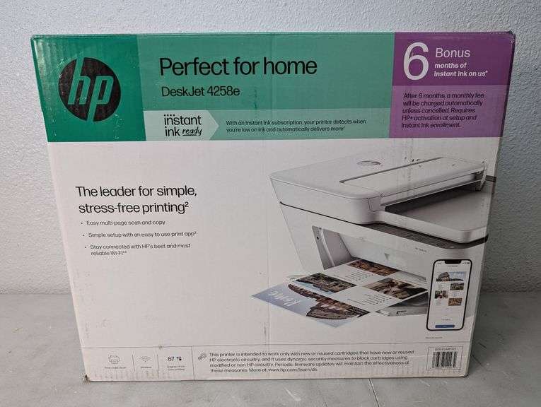 HP DeskJet 4258e Wireless All-in-One Inkjet Printer , Like New - Rio ...