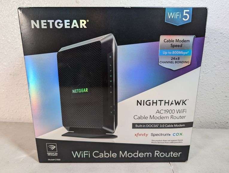NETGEAR Nighthawk AC1900 WiFi DOCSIS 3.0 Cable Modem Router, C7000 ...
