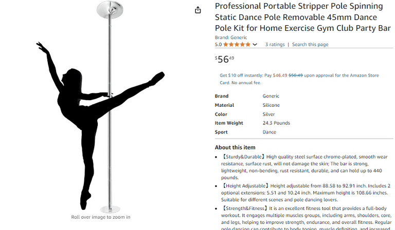 Professional Portable Stripper Pole, Like New - Rio Grande Trade