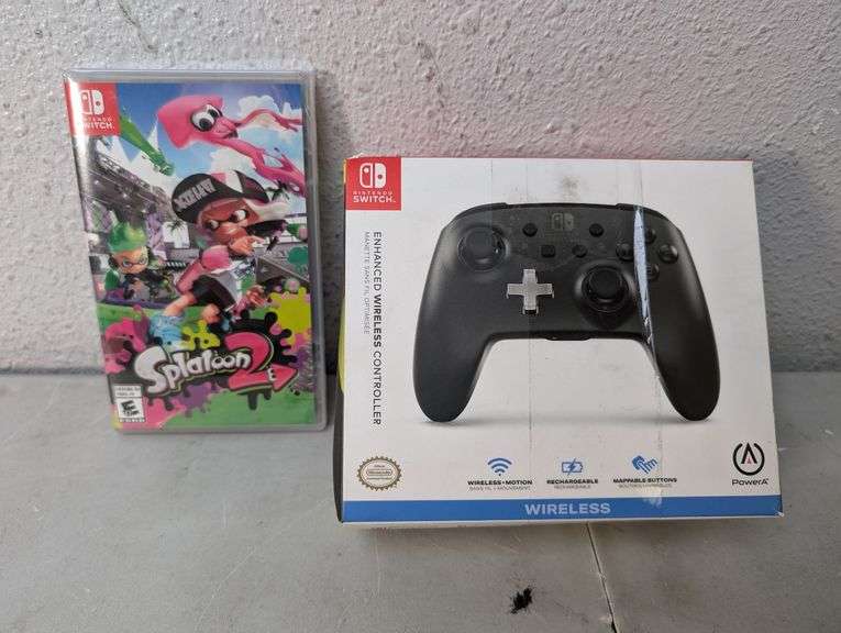 Nintendo Switch Splatoon 2 & PowerA Enhanced Wireless Controller Bundle ...