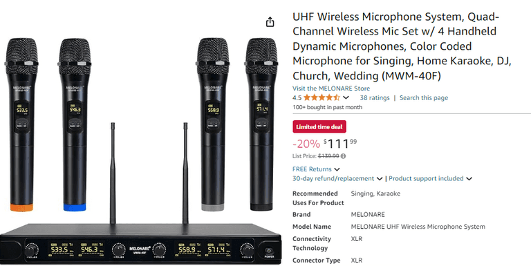 UHF Wireless Microphone System, Open Box - Rio Grande Trade