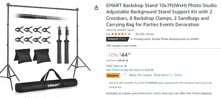 EMART Backdrop Stand, Open Box - Rio Grande Trade