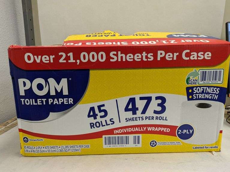 POM Toilet Paper, 43 Rolls ( 2 Missing out of 45), Open Box - Rio ...